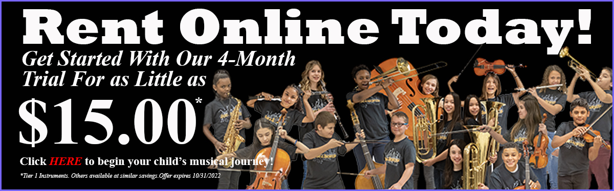 Instrument sales, rental and repair.